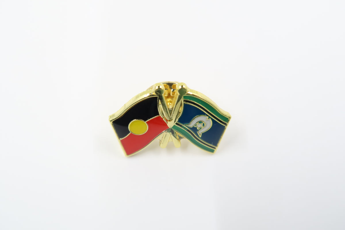 Aboriginal & TSI Duel Friendship Flag Lapel Pin Australia – Badges and ...