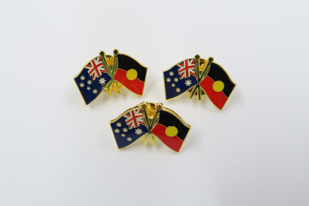 Shop Australian Aboriginal Duel Friendship Flag Lapel Pin – Badges and ...