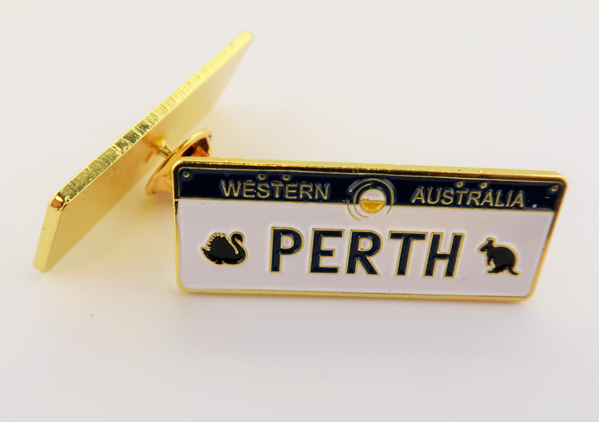 Shop Perth Large Number Plate Lapel Pin – Badges and Promotions Australia
